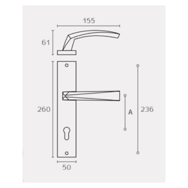 ידית לדלת פנים וכניסה בסגנון קלאסי D-TH101 - ה.חבושה