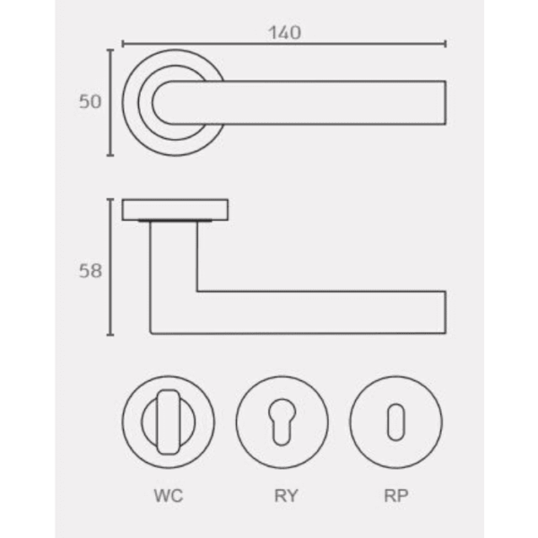 ידית לדלת פנים וכניסה בסגנון קלאסי D-TH101 - ה.חבושה
